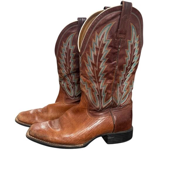 Ariat | Shoes | Ariat Cobalt Quantum Brown Square Toe Leather Cowboy ...
